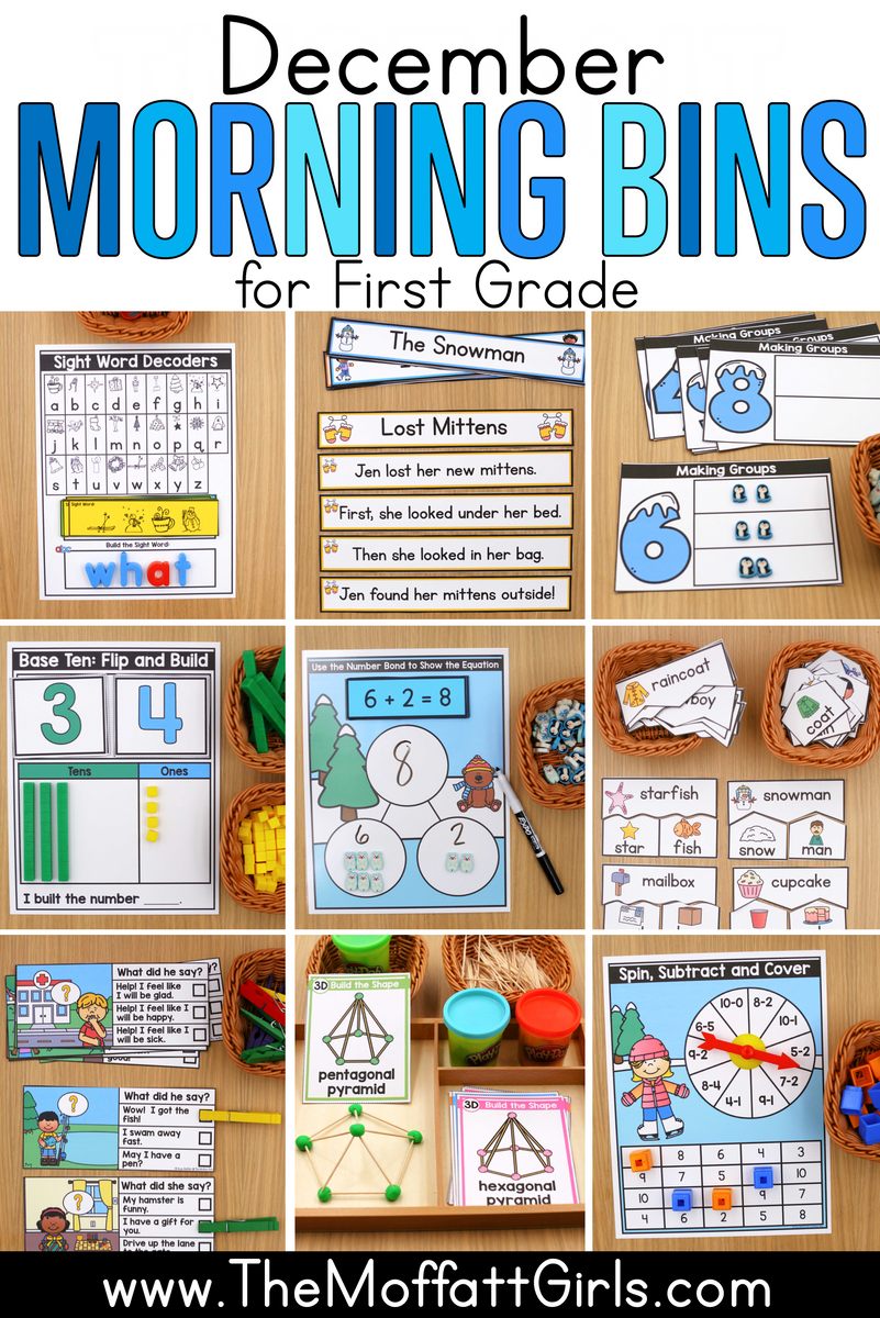 December First Grade Morning Bins – Best Pixel Design