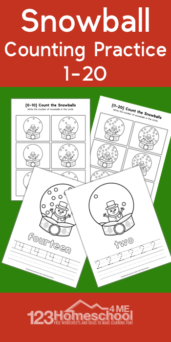 Counting Snowballs 1-20: Winter Worksheets for Kindergarten – Best ...