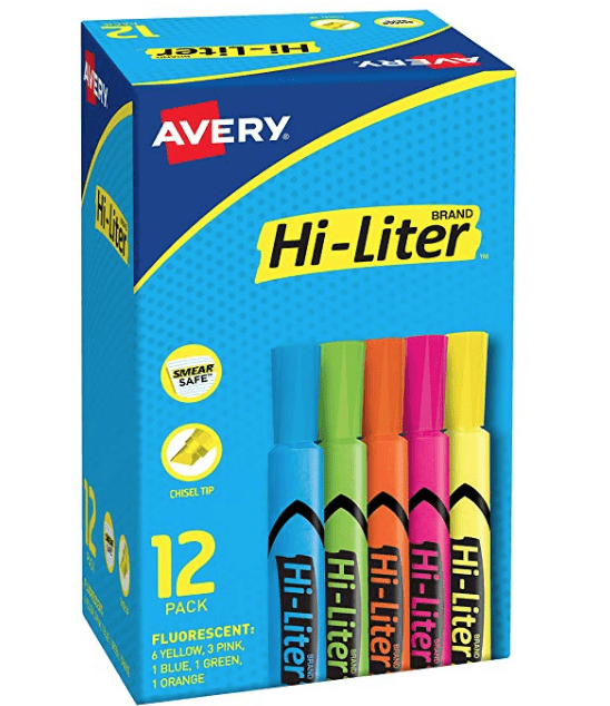 Avery Hi-Liter Highlighters 12-Pack Under $2.80 – Best Pixel Design